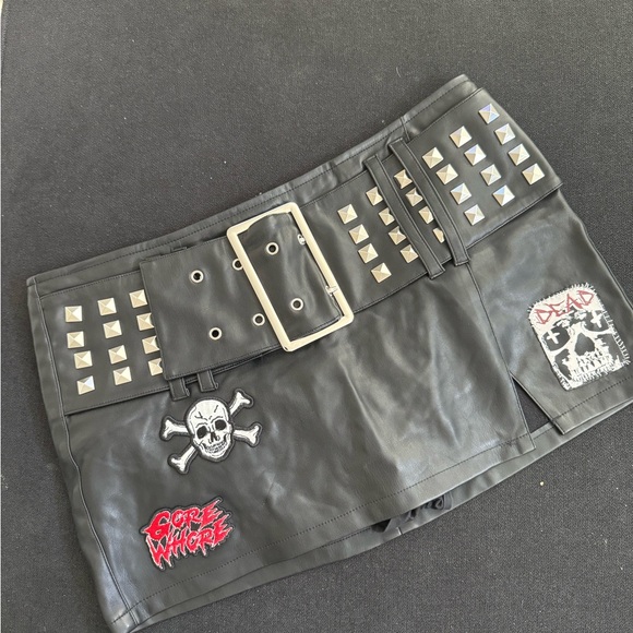 Dolls Kill | Skirts | Dolls Kill Black Studded Mini Skirt | Poshmark